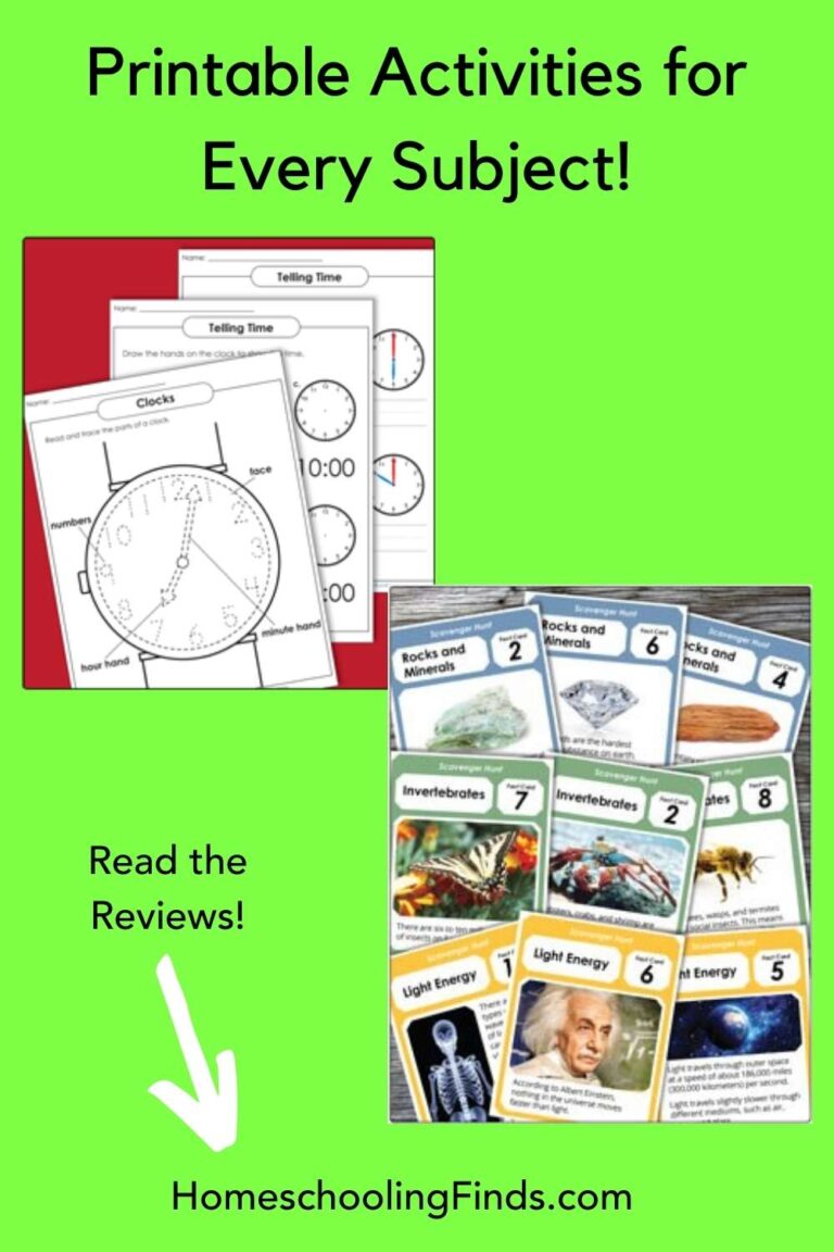 Printable Activities for Every Subject! - HomeschoolingFinds.com